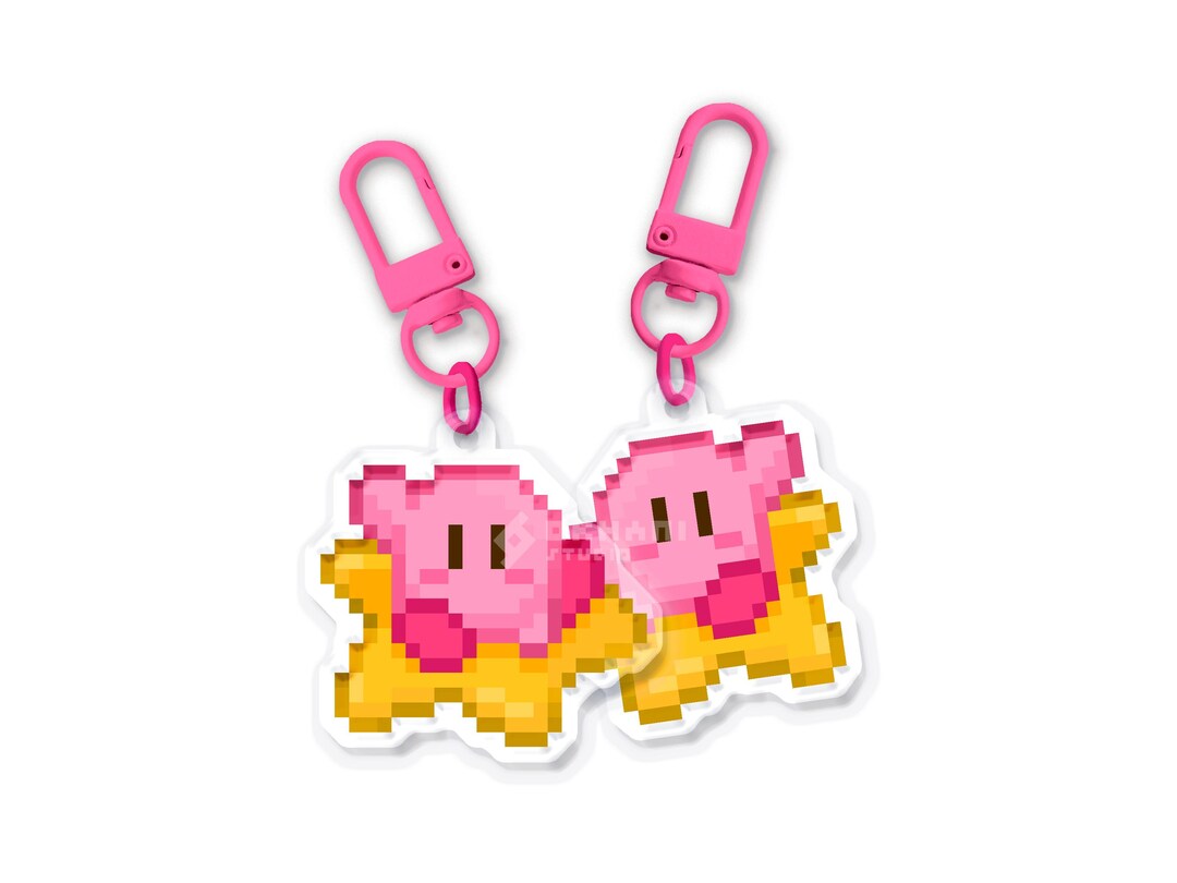 Kirby Star Keychain Kawaii, Video Game, Cute Keyring, Retro Gamer Charm ...
