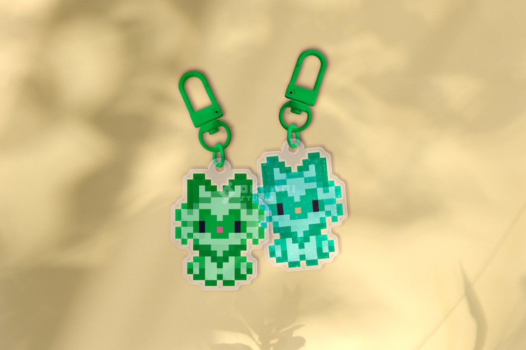 Sprigatito Pokemon Keychain Retro Charm, Acrylic Pendant, Bag Ornament ...