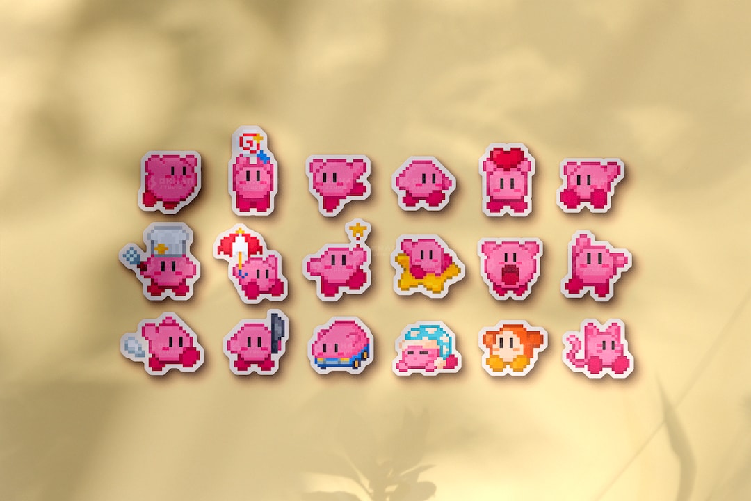 Kirby Sticker Pack | Laptop Sticker Bundle, Funny Video Game Decals ...