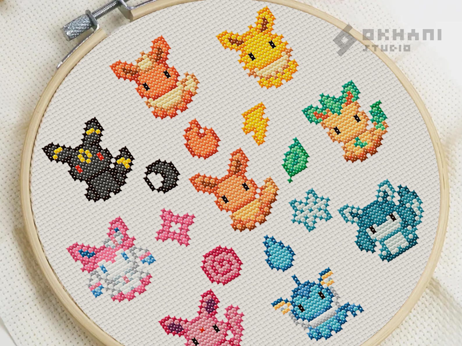 Eevee and Eeveelutions Cross Stitch Pattern, Sylveon Vaporeon and ...