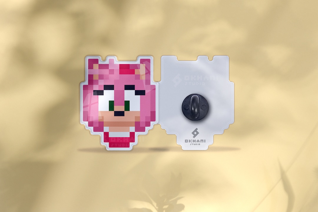 Amy Rose Acrylic Pin Sonic the Hedgehog Pin, Costume Pin, Backpack Pin ...