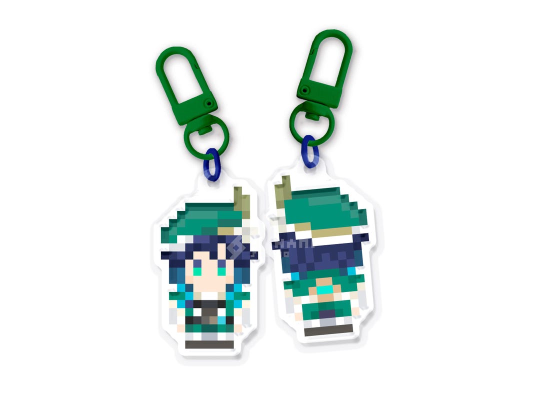 Venti Genshin Impact Keychain | Retro Gamer Charm, Acrylic Pendant, Bag ...