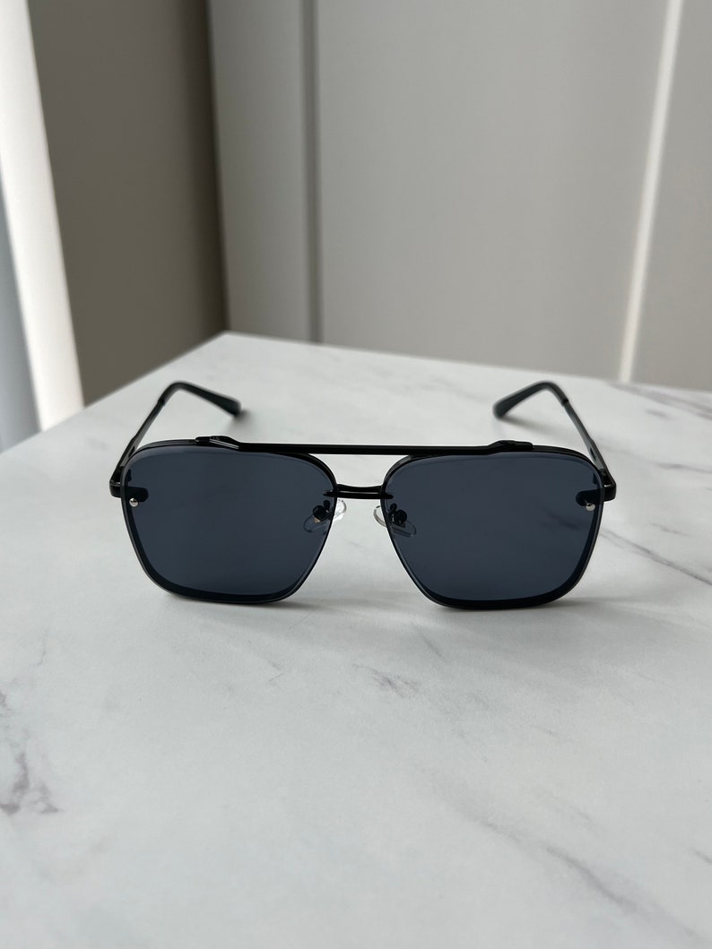 Black Sunglasses Black Frame Aviator Sunglasses Men - Etsy