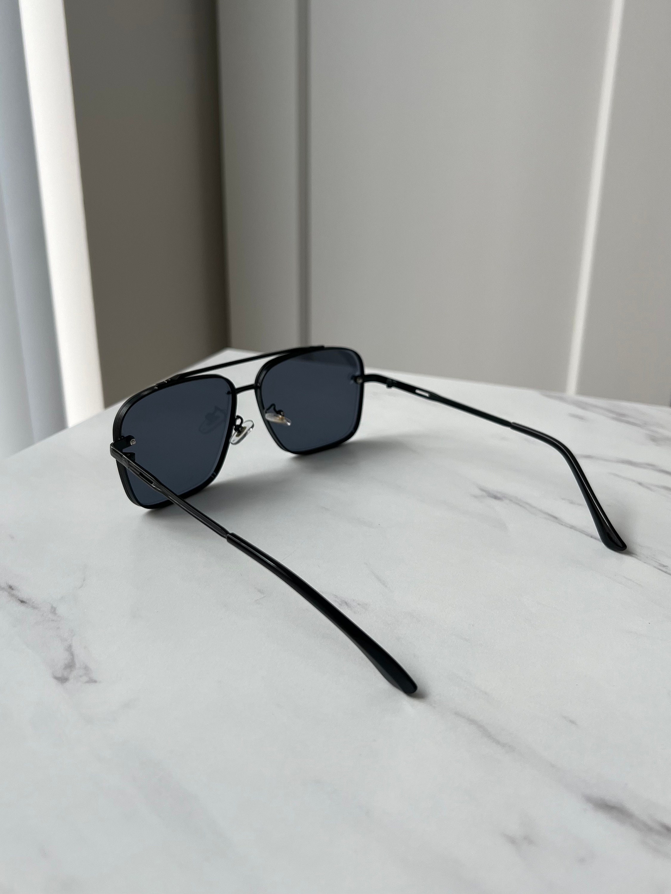 Black Sunglasses Black Frame Aviator Sunglasses Men - Etsy