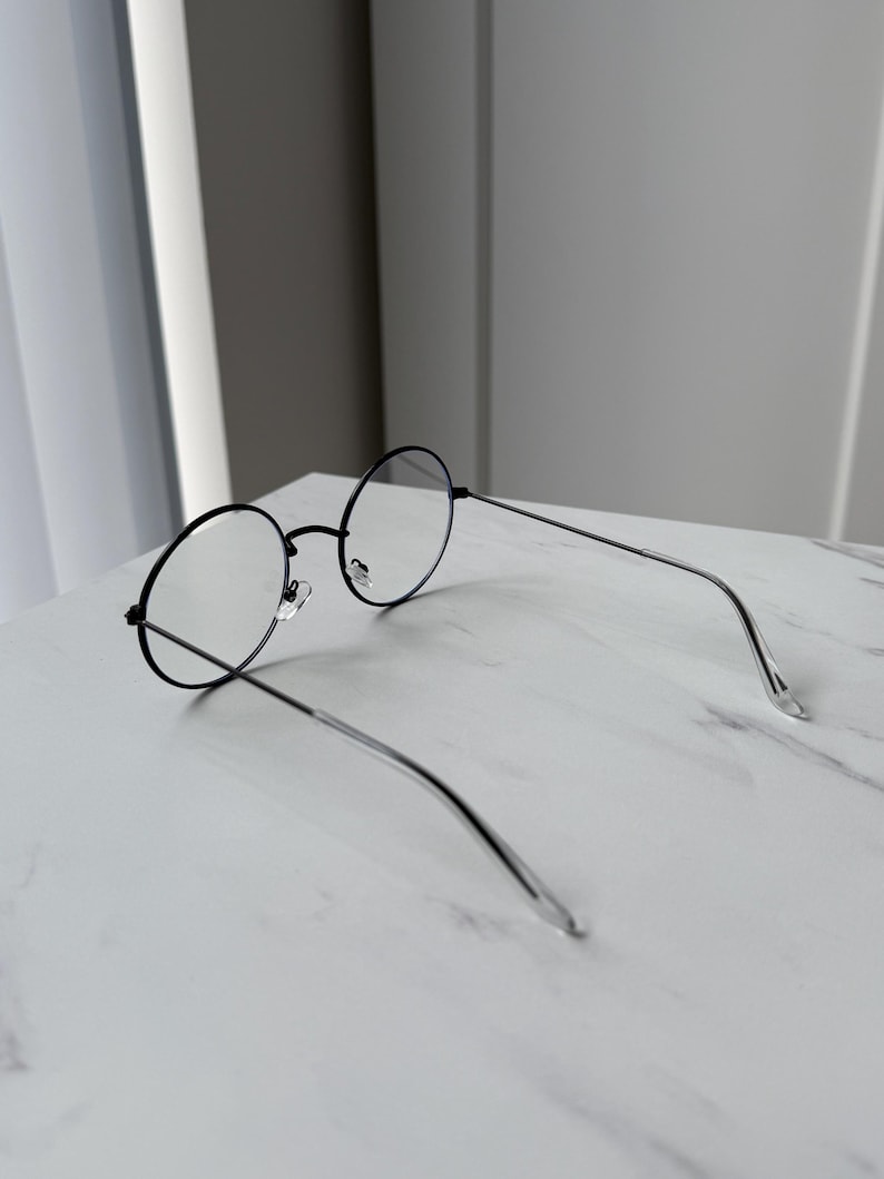 Rounded Black Frame Glasses Circular Wire Black Frame Sunglasses - Etsy