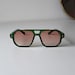 Gradient Square Aviator Green Frame Sunglasses - Etsy