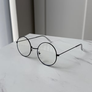 Rounded Black Frame Glasses Circular Wire Black Frame Sunglasses - Etsy