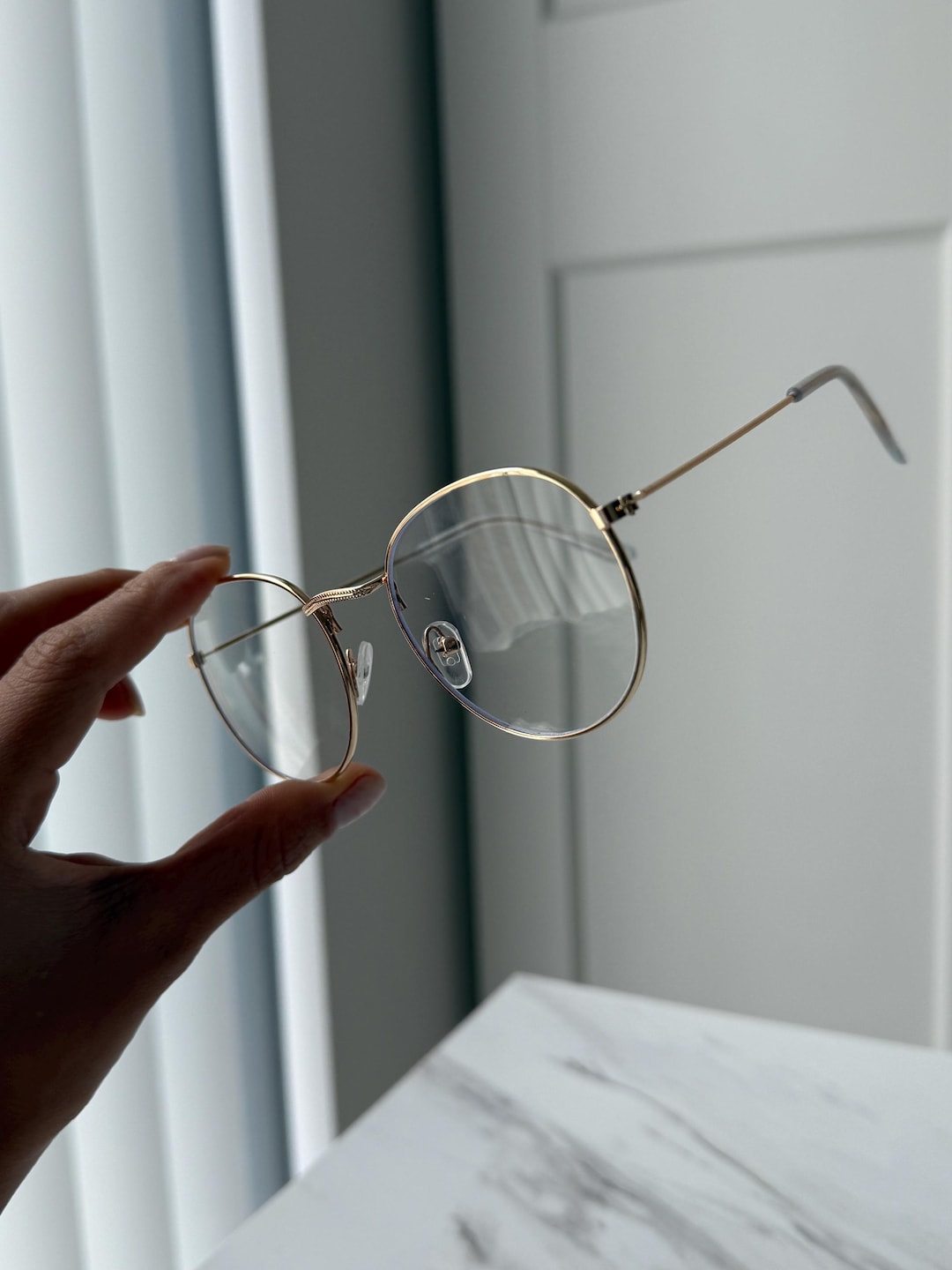 Rounded Golden Frame Glasses Oval Wire Golden Frame Sunglasses - Etsy