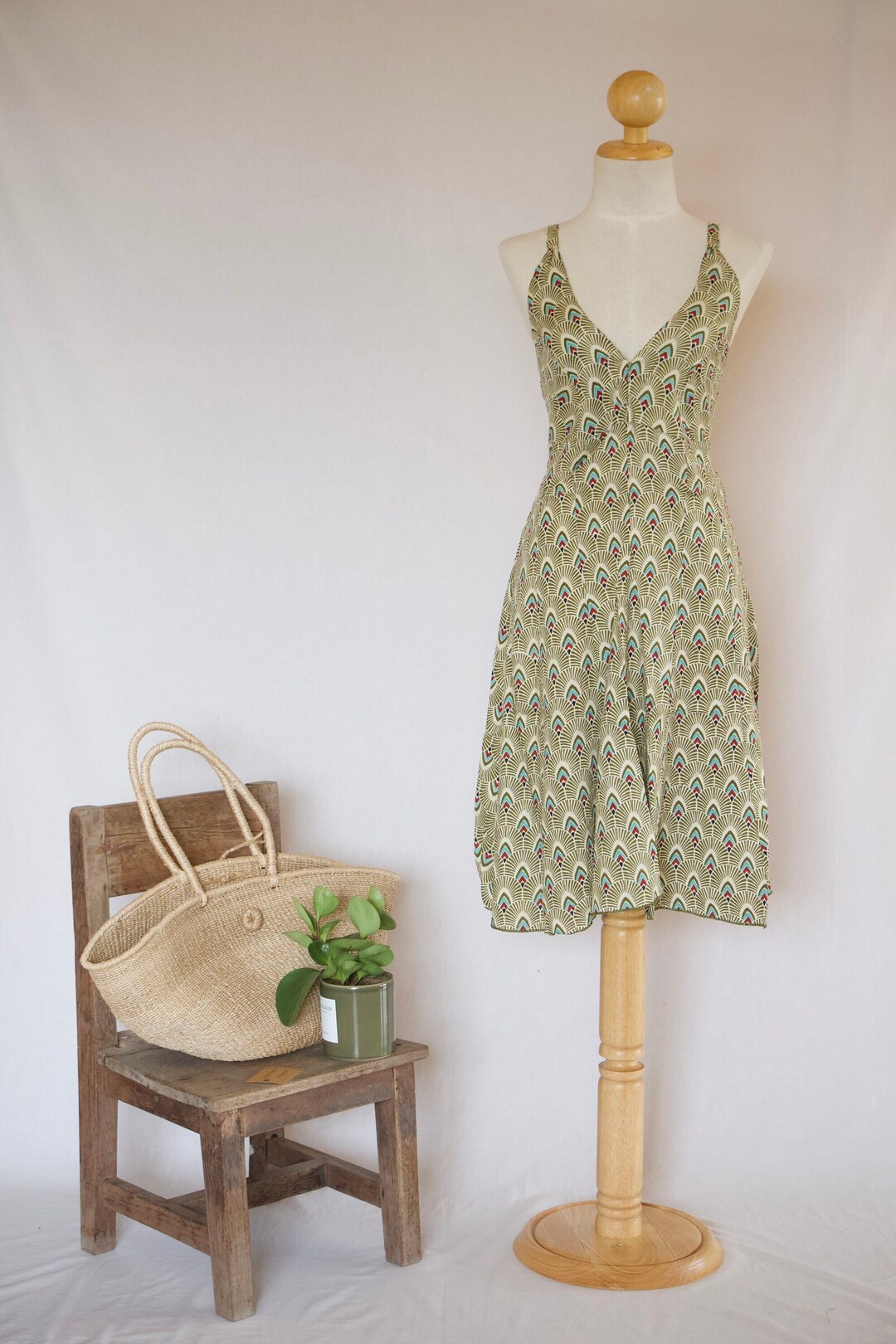 Mid-length Patterned Skater Dress - Etsy