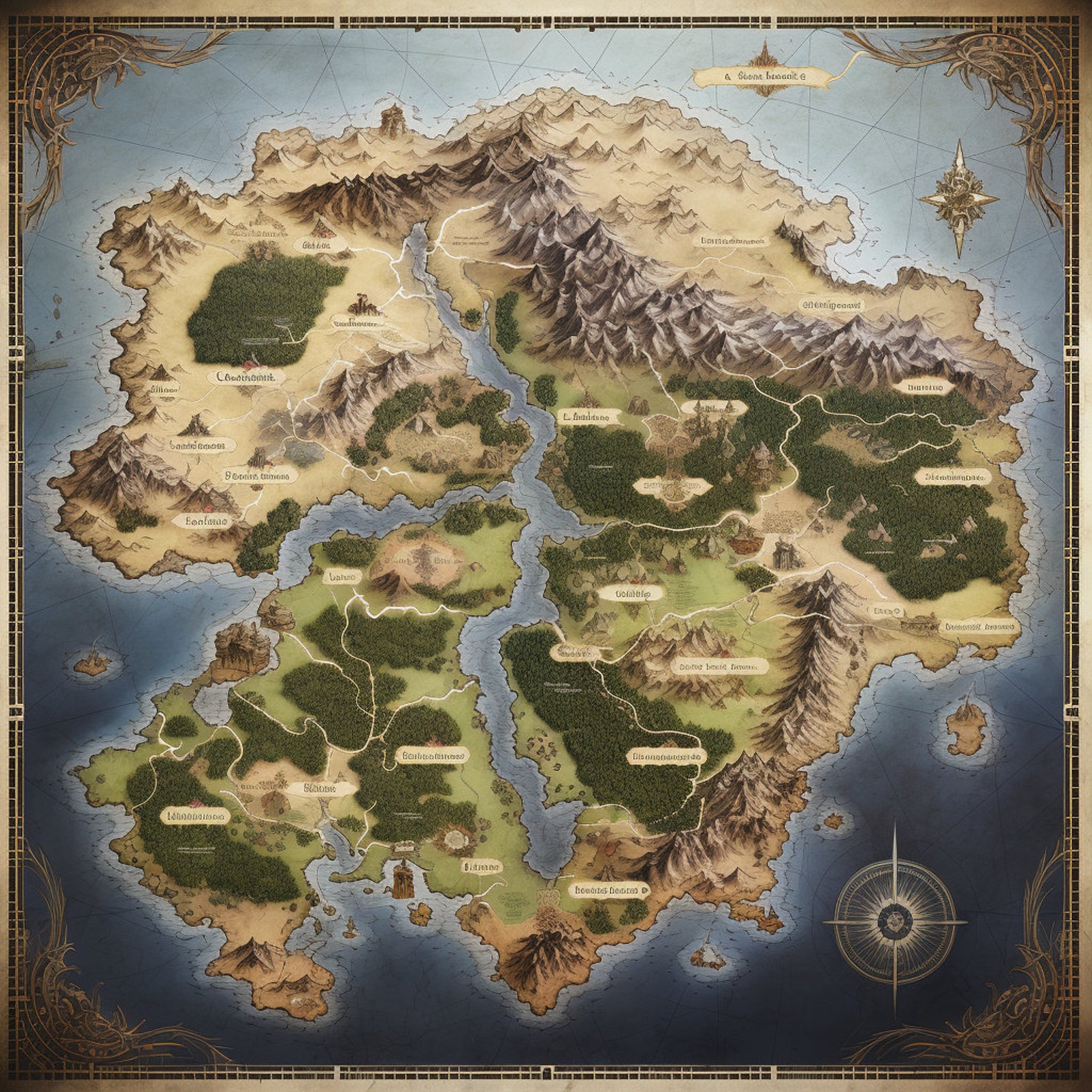 Custom Fantasy World Game Map Personalized RPG - Etsy UK