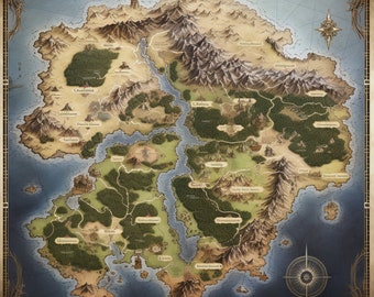 Custom Fantasy World Map - Etsy