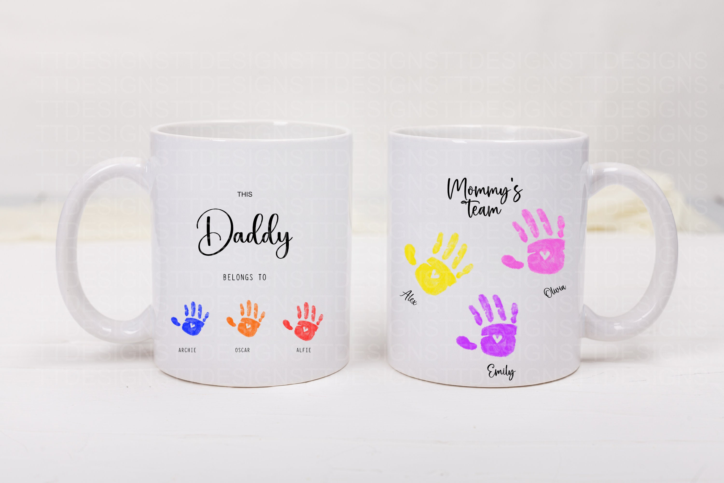 Colourful Handprint Bundle, Textured Handprint PNG, Sublimation PNGS ...