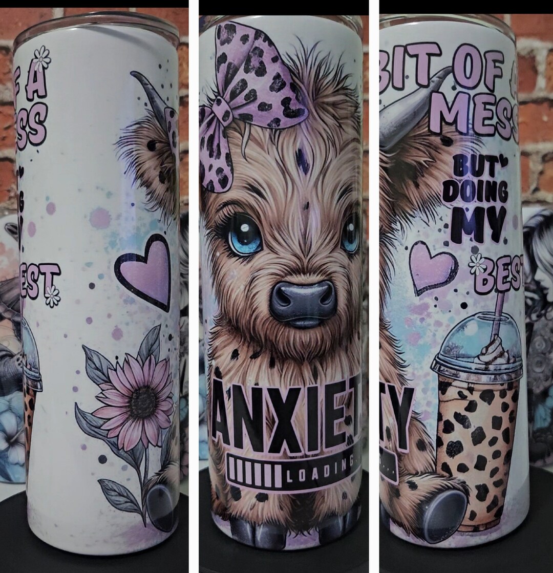 Highland Cow Bit of a Mess Pink - Etsy