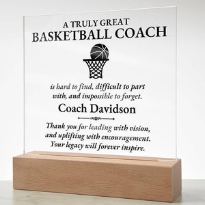 Personalized Basketball Coach Custom Acrylic Plaque - Coach ...
