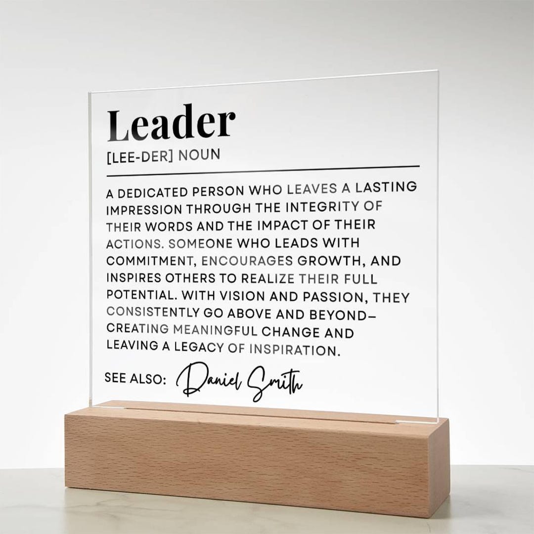 Personalized Leader Gift Custom Acrylic Plaque - Recognition Gift ...