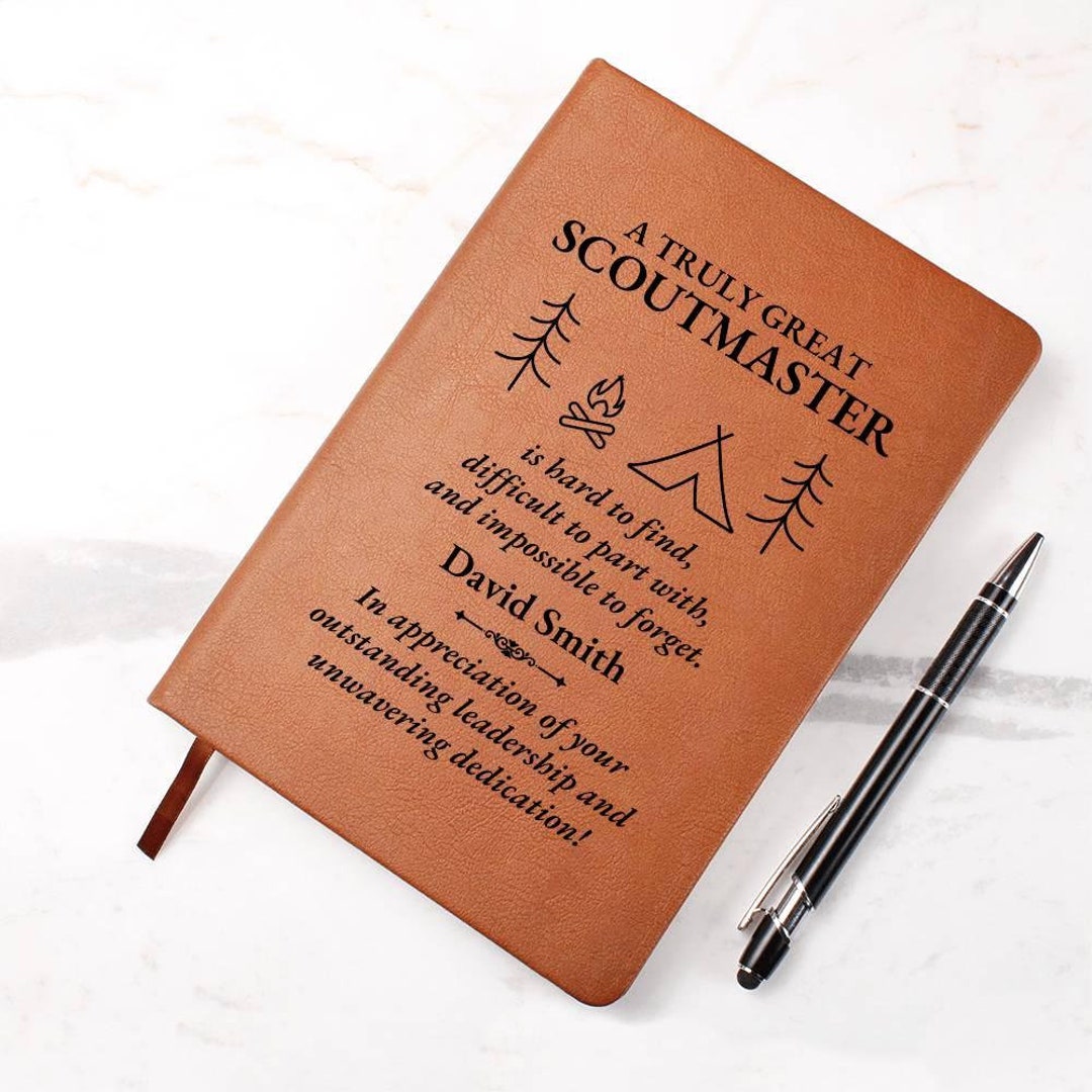 Scoutmaster Gift Personalized Custom Journal Scout Leader, Den Leader ...