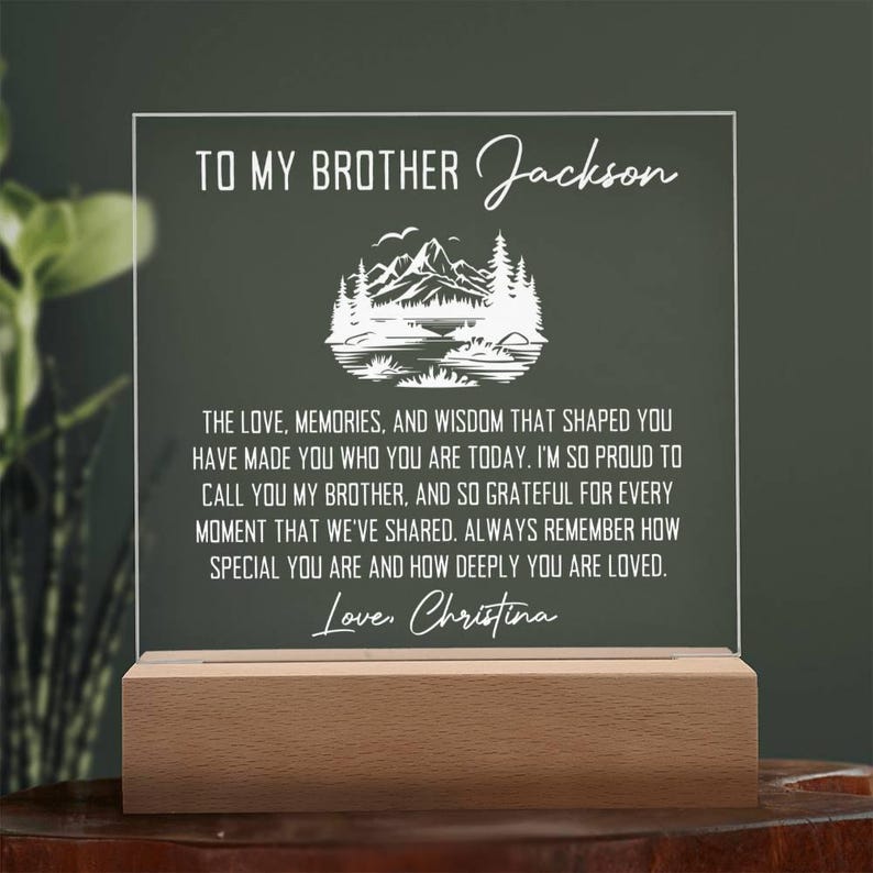Gift for Brother Personalized Acrylic Plaque - From Sister, Christmas ...
