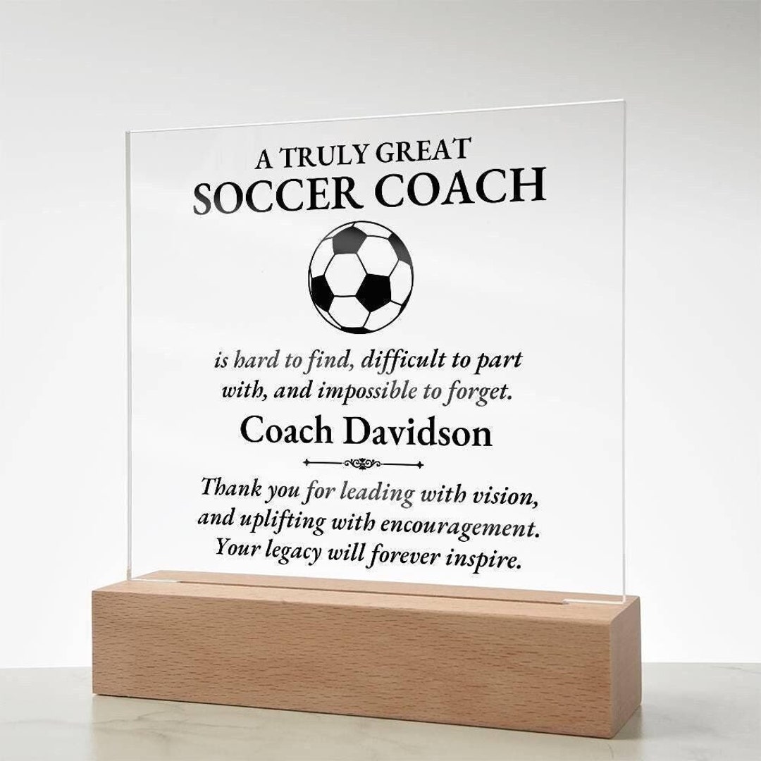 Personalized Soccer Coach Custom Acrylic Plaque - Coach Appreciation ...