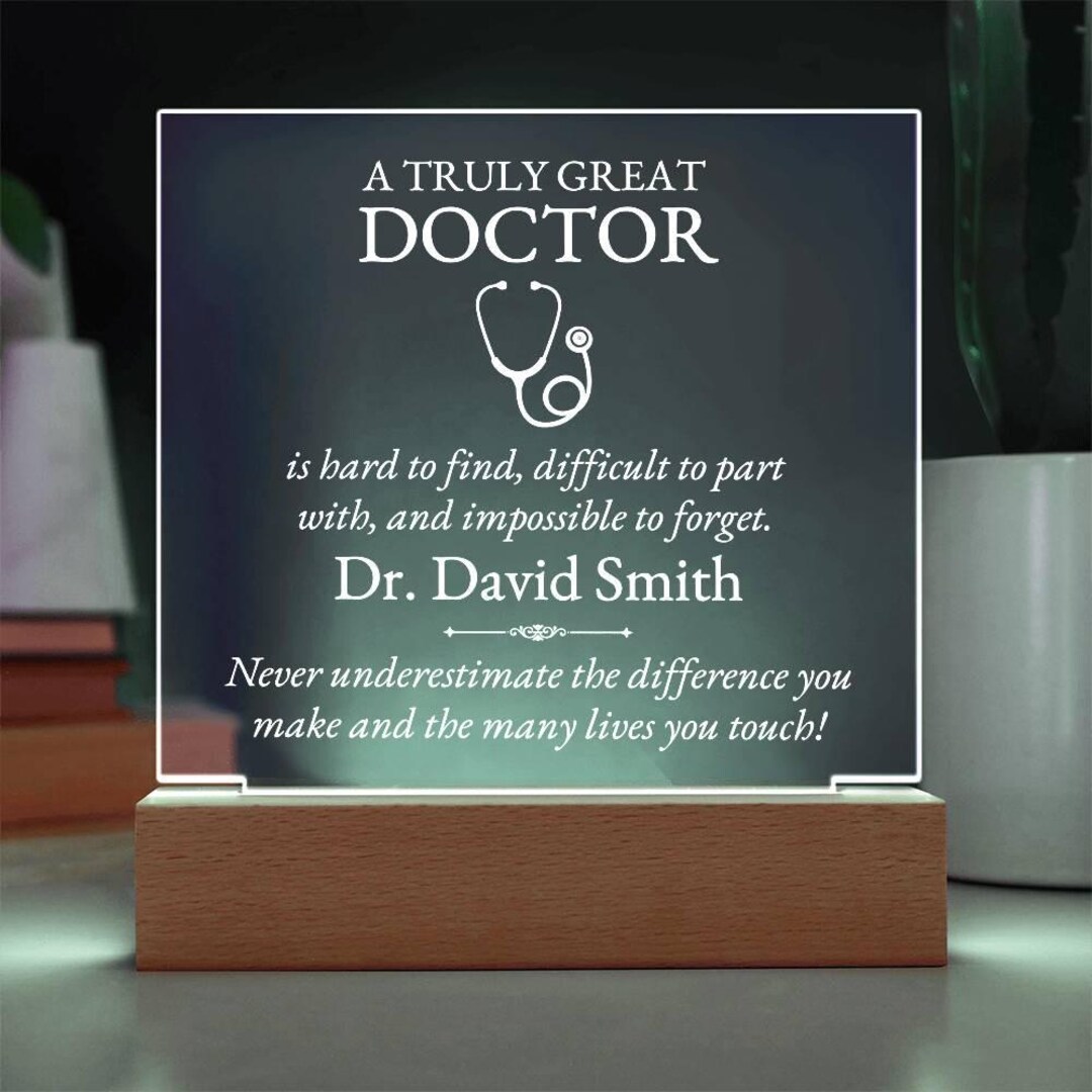 Personalized Doctor Gift Acrylic Custom Plaque - Recognition Gift ...