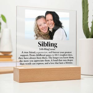 Personalized Sibling Definition Custom Photo Acrylic Plaque - Brother ...