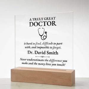 Doctor Gift Personalized Acrylic Custom Plaque - Recognition Gift ...