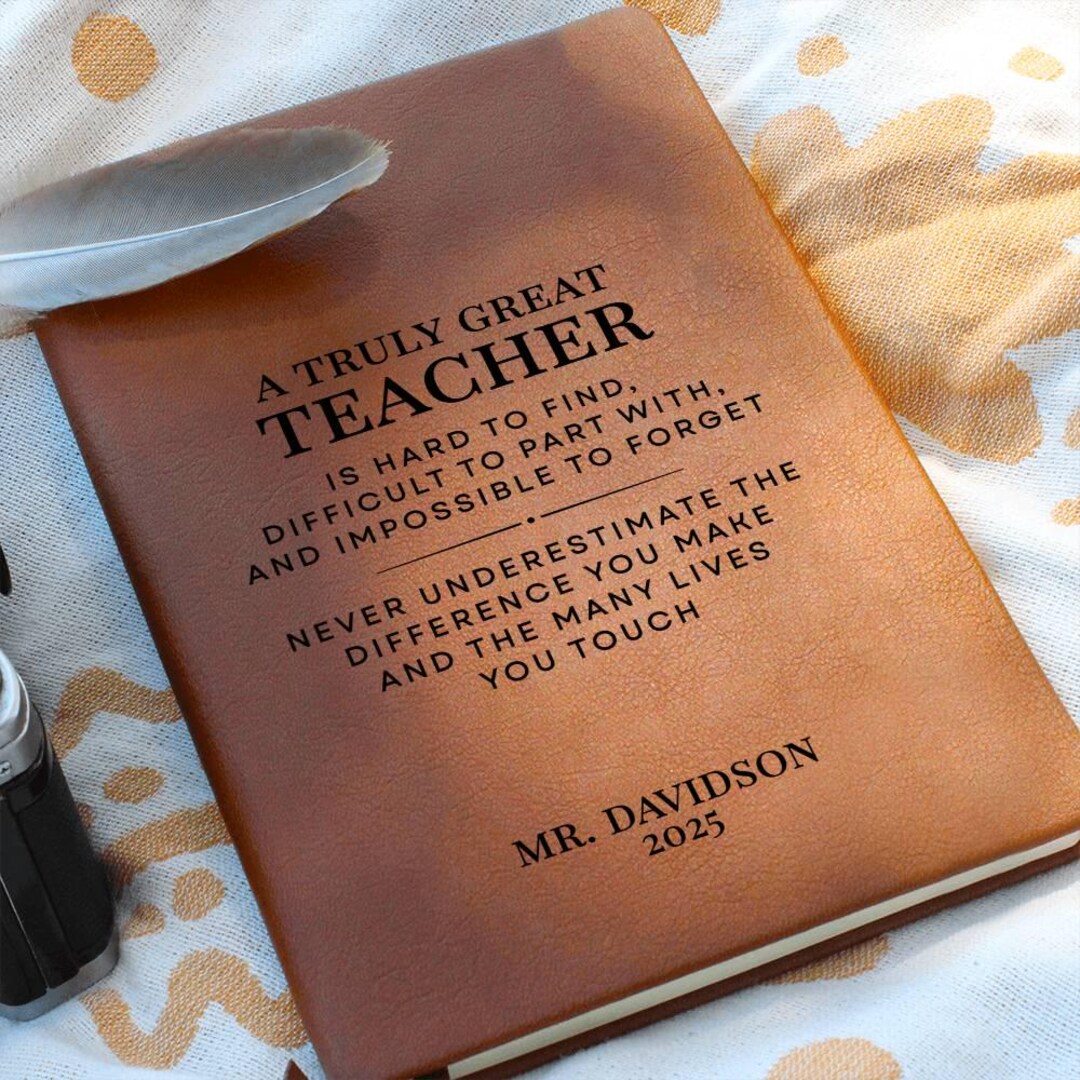 Teacher Appreciation Gift Personalized Journal - Teacher Thank You ...
