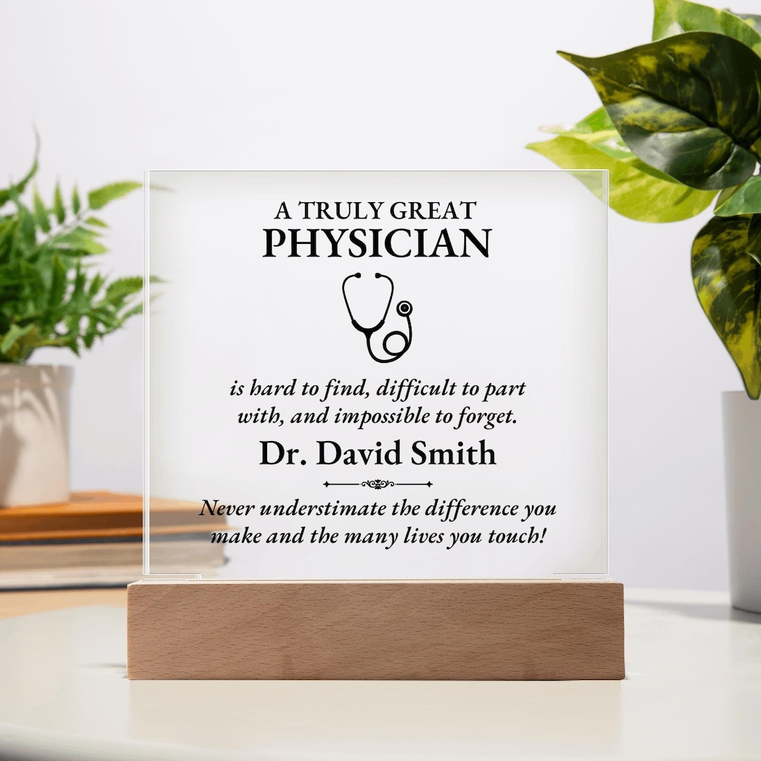 Physician Gift Personalized Custom Acrylic Plaque - Appreciation Gift ...