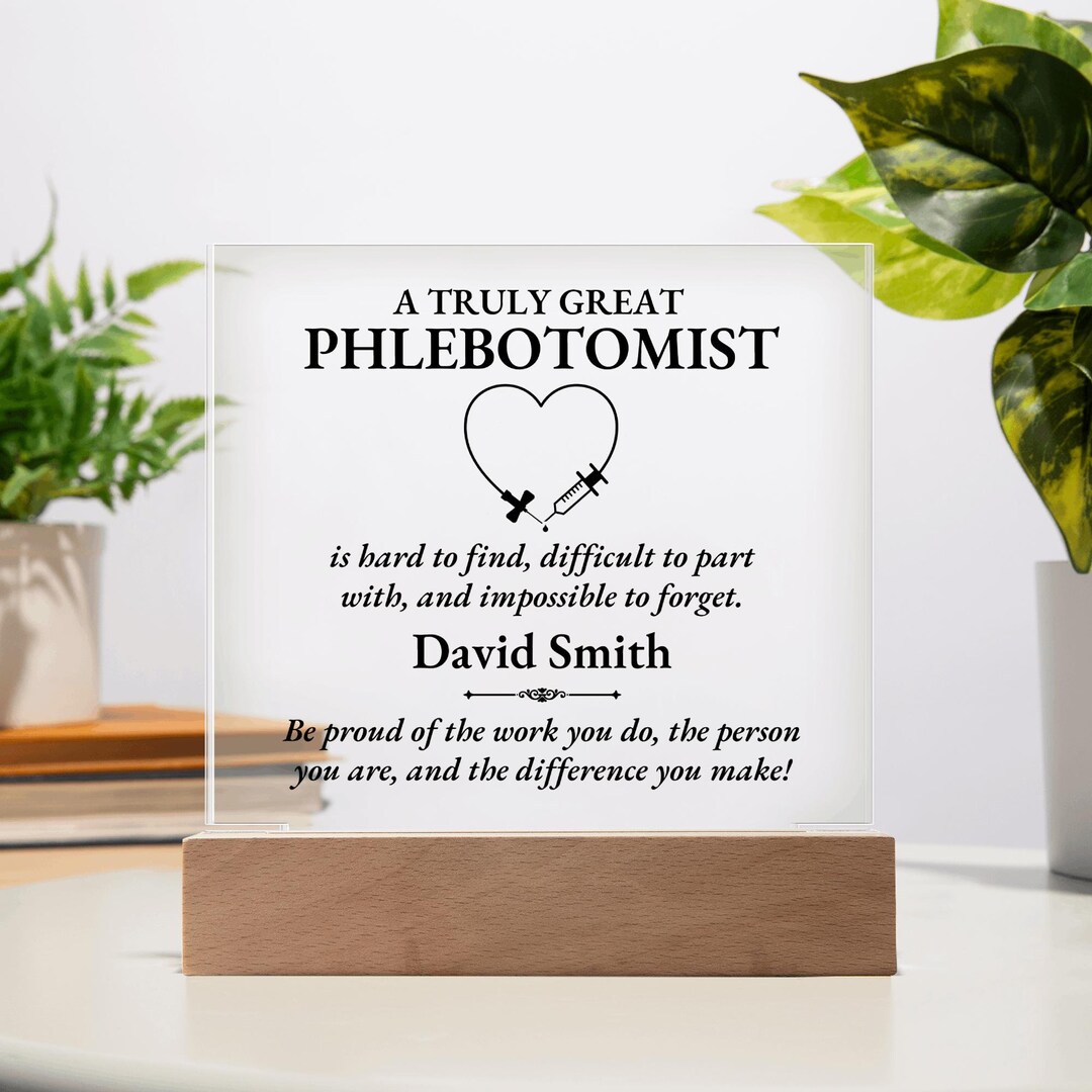 Phlebotomist Gift Personalized Custom Acrylic Plaque - Appreciation ...