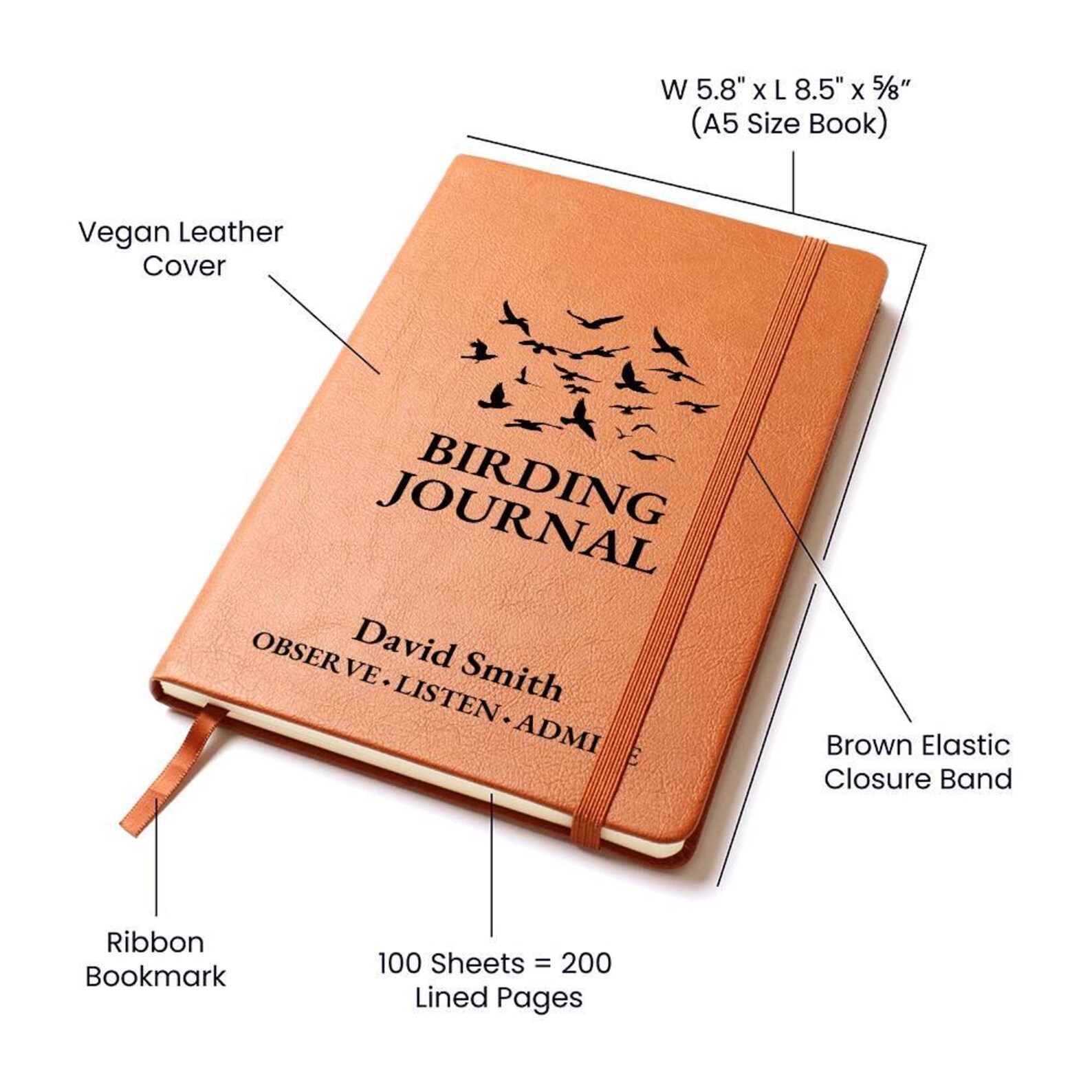 Birdwatching Gift Personalized Custom Journal Notebook - Birding Gift ...