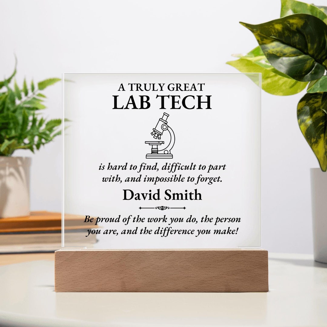 Lab Tech Gift Personalized Custom Acrylic Plaque - Appreciation Gift ...