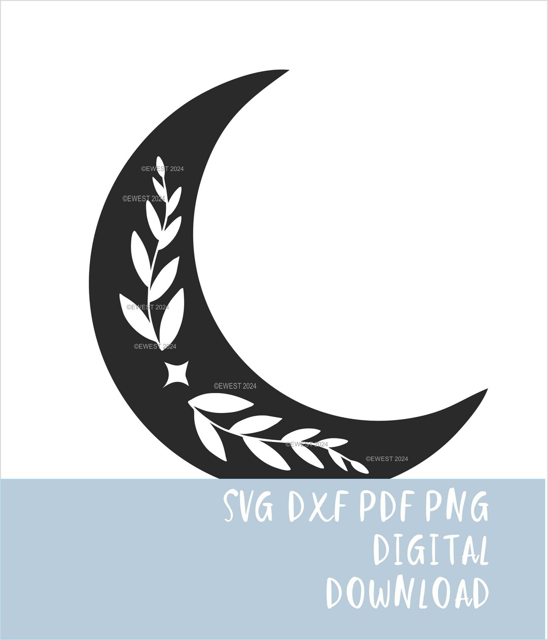 SVG PNG Simple Moon Clipart, Commercial Use File for Mug, T-shirt ...