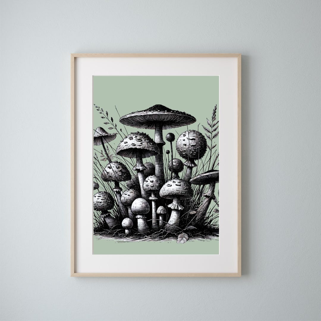 Toadstool Printable Wall Art - Etsy