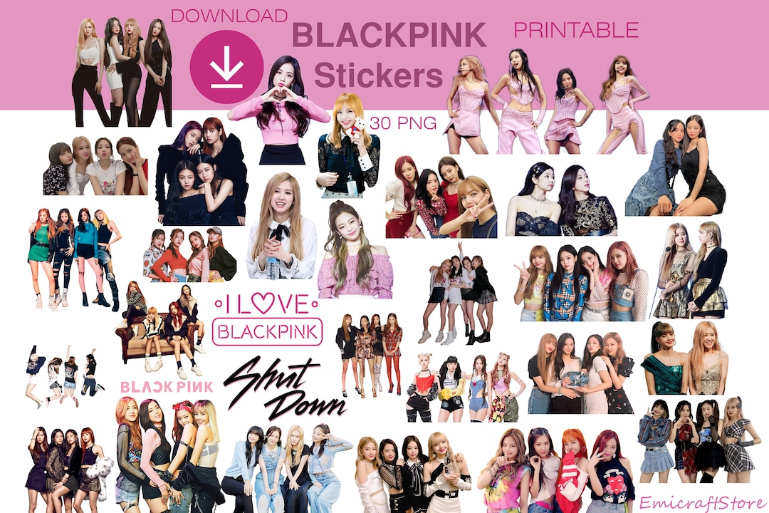 Blackpink Stickers 30 PNG imprimible digitalmente hecho desde Photoshop ...