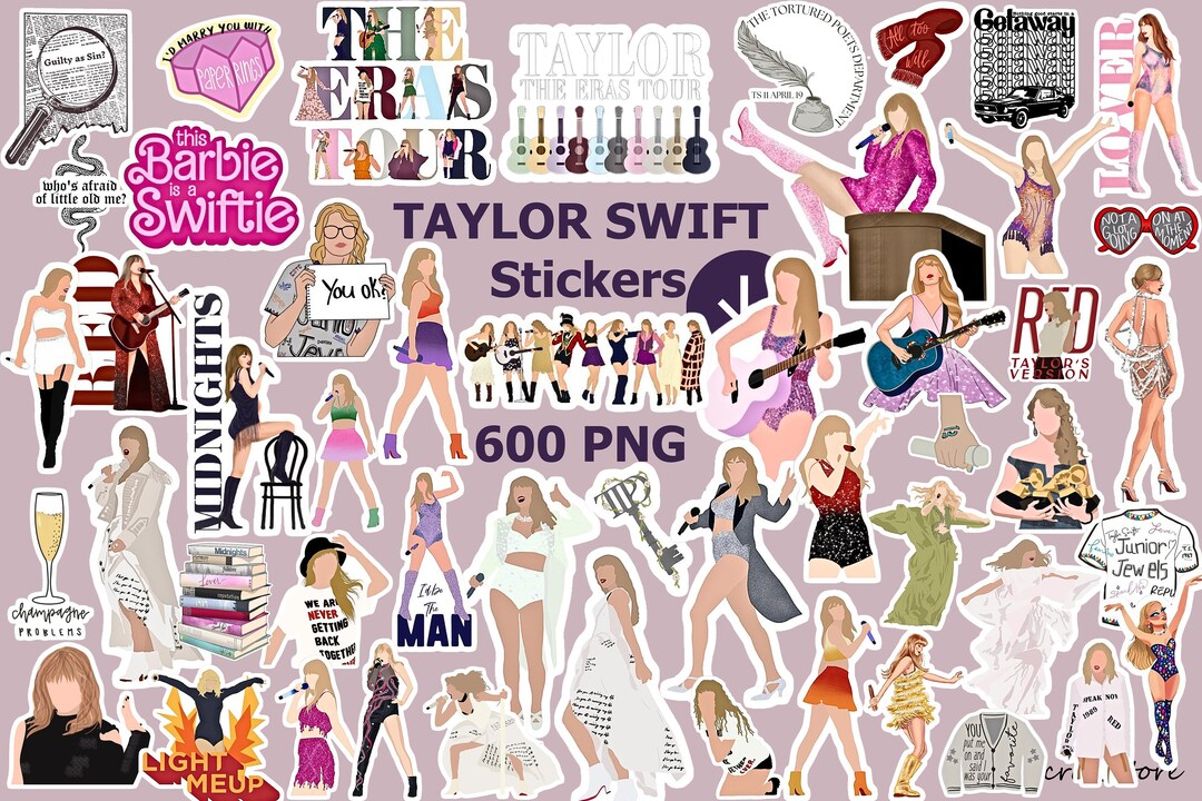 TAYLOR SWIFT STICKERS 600 Png Bundle Ttpd Reputation Debut Folklore Red ...