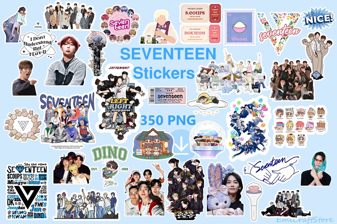 SEVENTEEN Stickers / 350 Png / Carats / S.coups, Wonwoo, Mingyu, Vernon ...