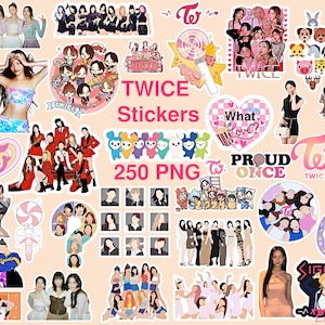 Twice Stickers 250 PNG Digital Once Jihyo, Nayeon, Jeongyeon, Momo ...