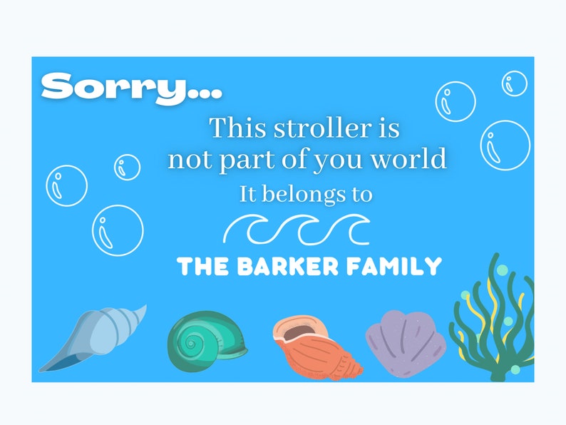 Printable Stroller Tag, Stroller Sign, Little Mermaid - Etsy