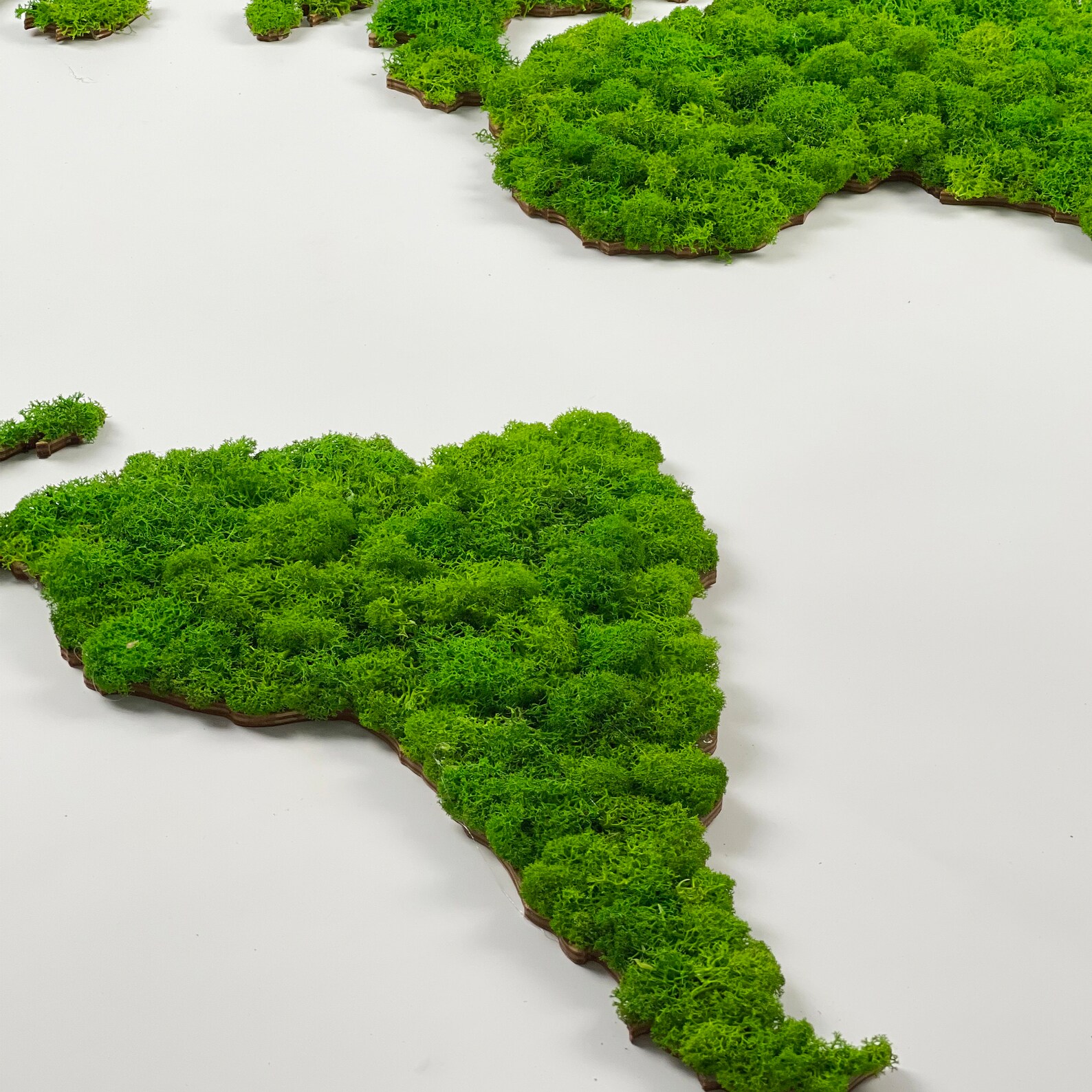 Moss World Map Wall Art – Large Preserved Moss Map – Green Wall Decor ...