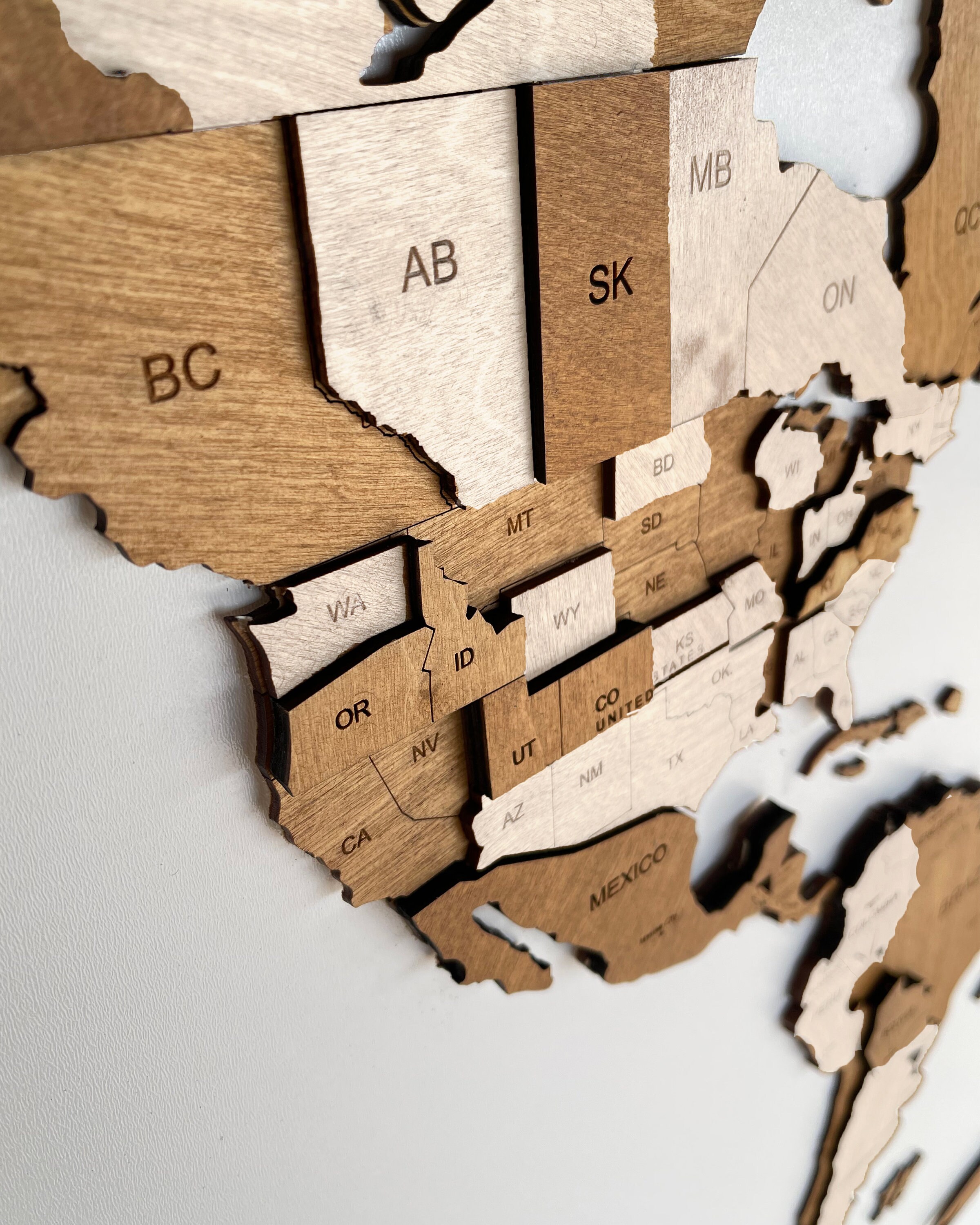 Wooden 3d Wall Map of the World | CAPPUCCINO - Etsy