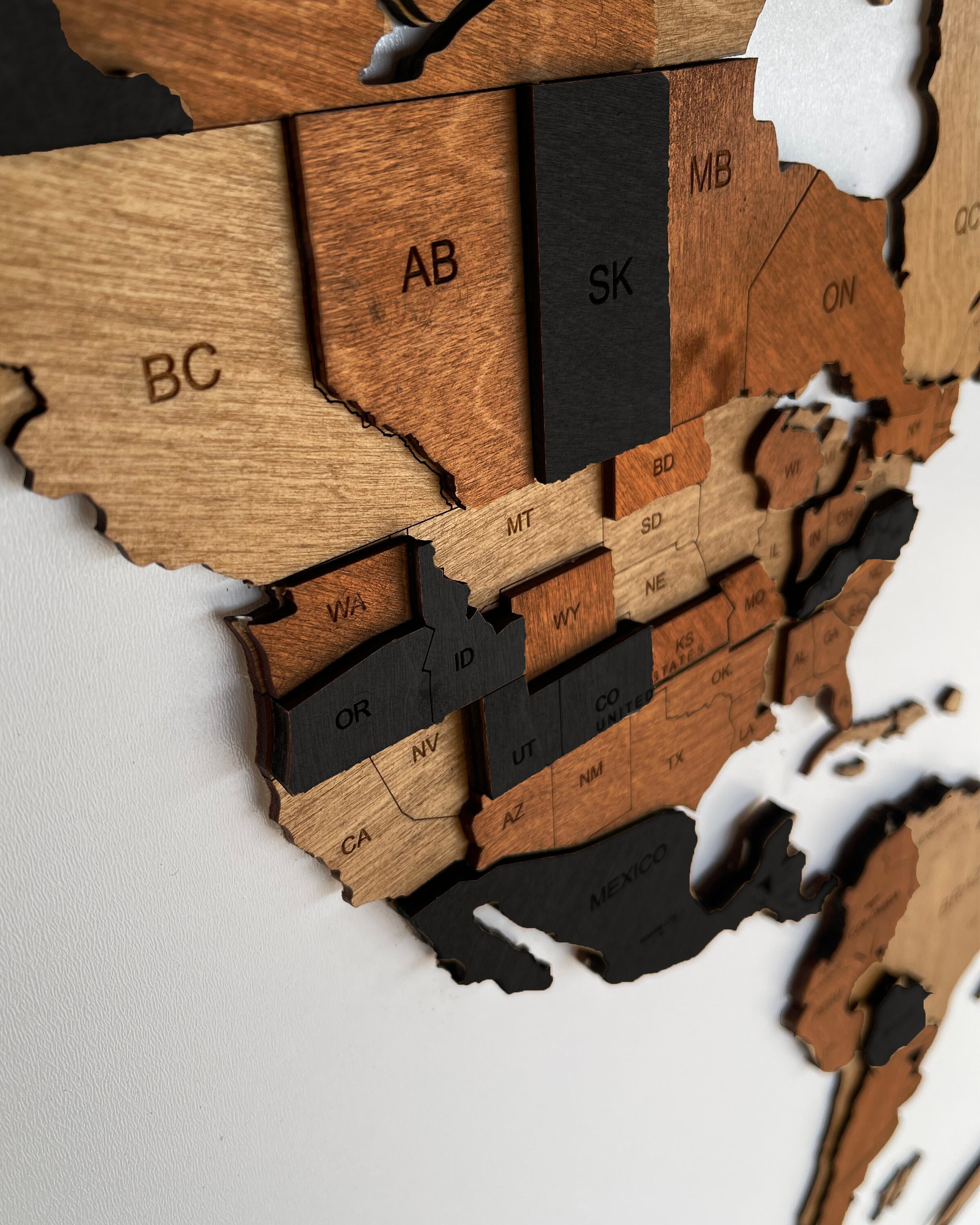 3d World Map Has Wood Wall | ESPRESSO - Etsy