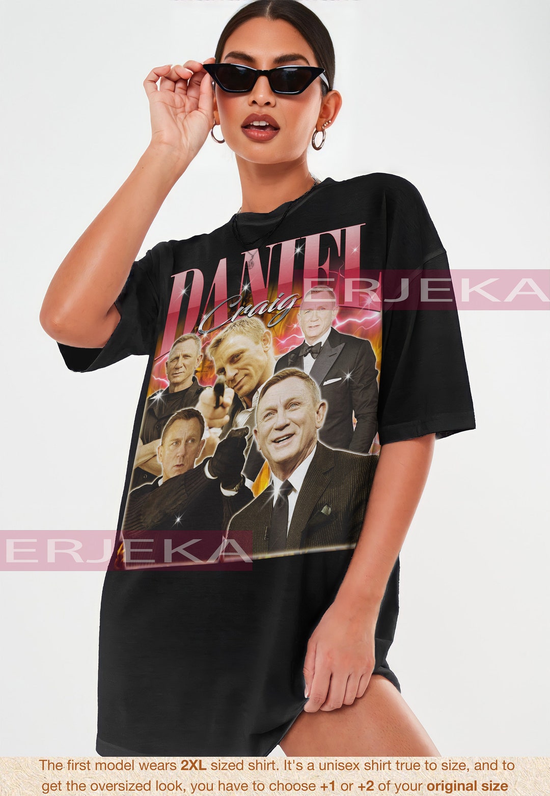 RETRO DANIEL CRAIG Shirt, Daniel Wroughton Craig Fann T-shirt, Cmg Tees ...