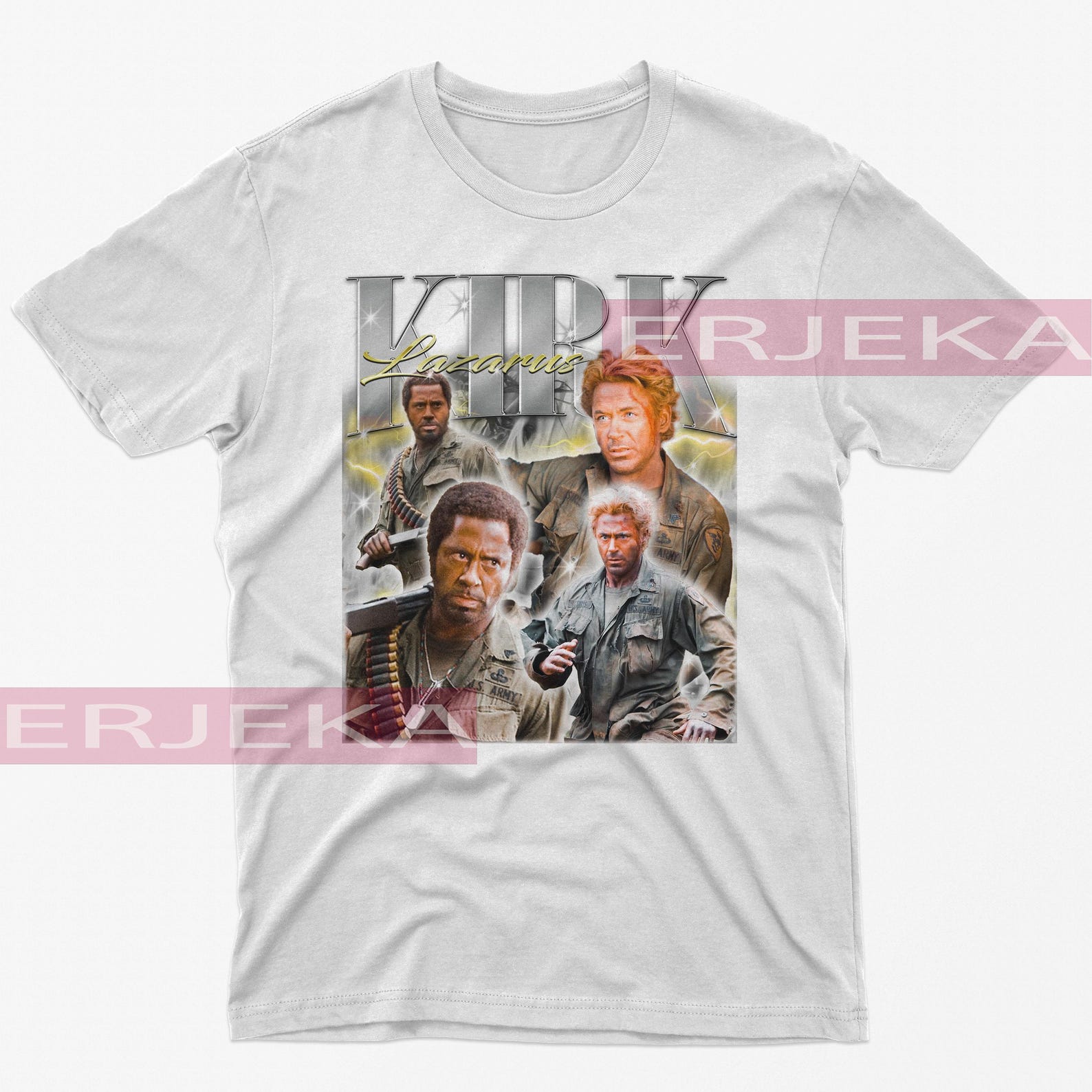 RETRO Tropic Thunder Kirk Lazarus SHIRT, Lazerus Robert Downey Jr, Iron ...