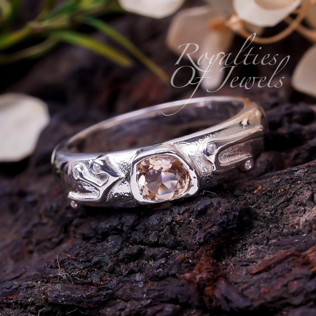 Zelda Breath of the Wild Ring Morganite and CZ Diamond Ring Sterling ...