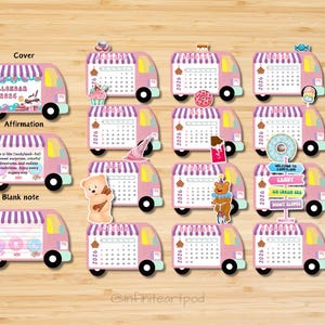 Candy Dessert Desk Calendar: Whimsical DIY Printable (PNG) - Etsy