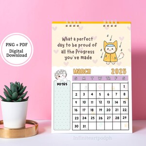 Cat Calendar 2025, Desk Calendar, Calendar Printable, Calendar 2025 ...