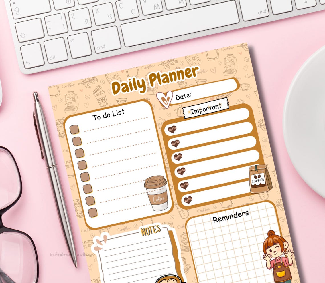 Coffee Planner, Coffee Daily Planner, Coffee Weekly Planner, Coffee ...