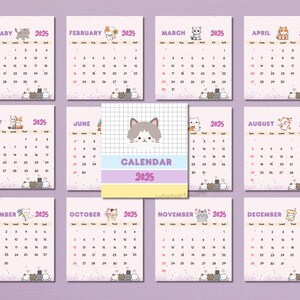 Cat Calendar, Mini Desk Calendar, Calendar 2026, Calendar Template ...