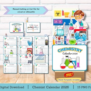 Chemist Calendar, Scientist Calendar, Laboratory Calendar, Desk ...