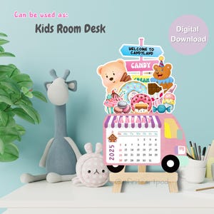 Candy Dessert Desk Calendar: Whimsical DIY Printable (PNG) - Etsy