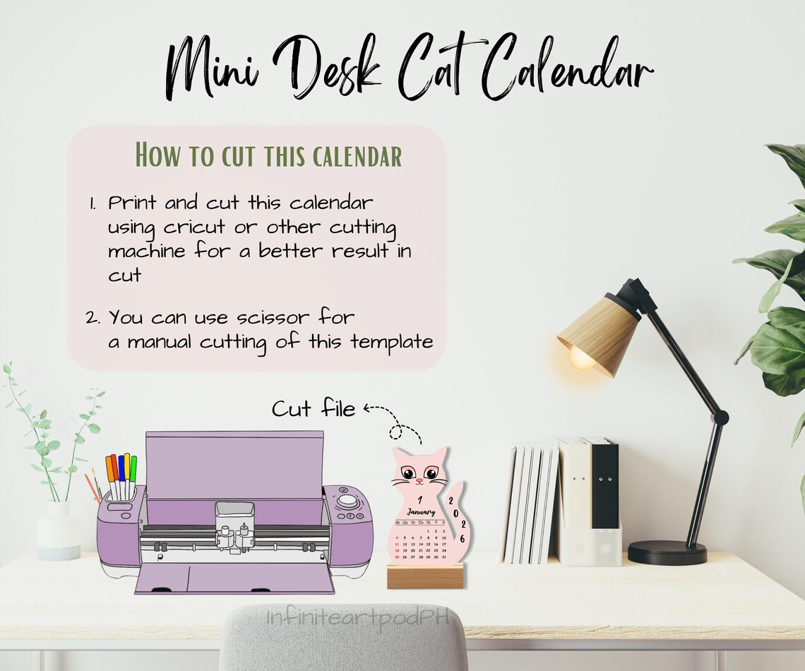 Cat Calendar, Desk Calendar, Mini Calendar, Printable Calendar, Cat ...